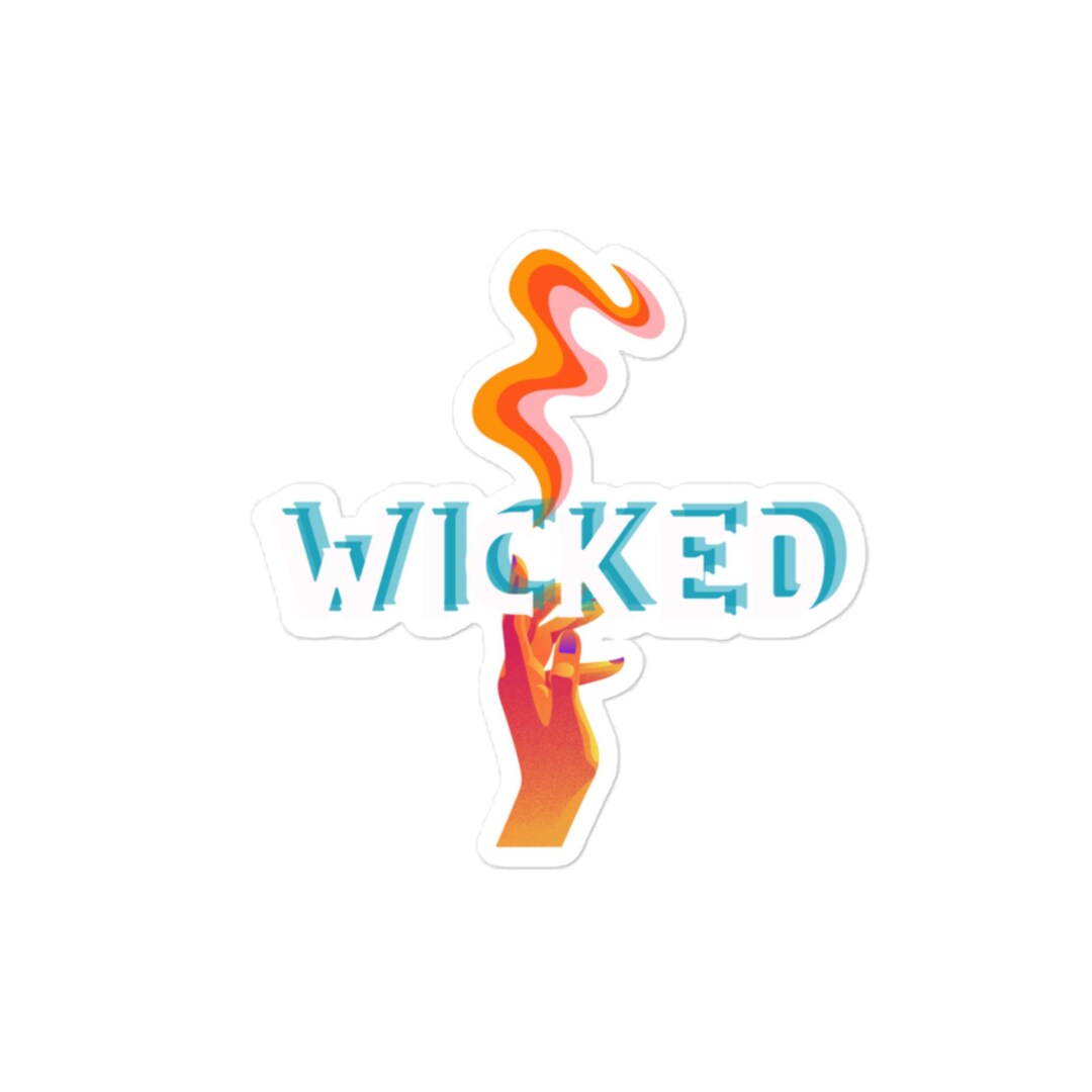 Unique Wicked Sticker - 4 in X 4 in - Bubble Free - White, Orange and ...