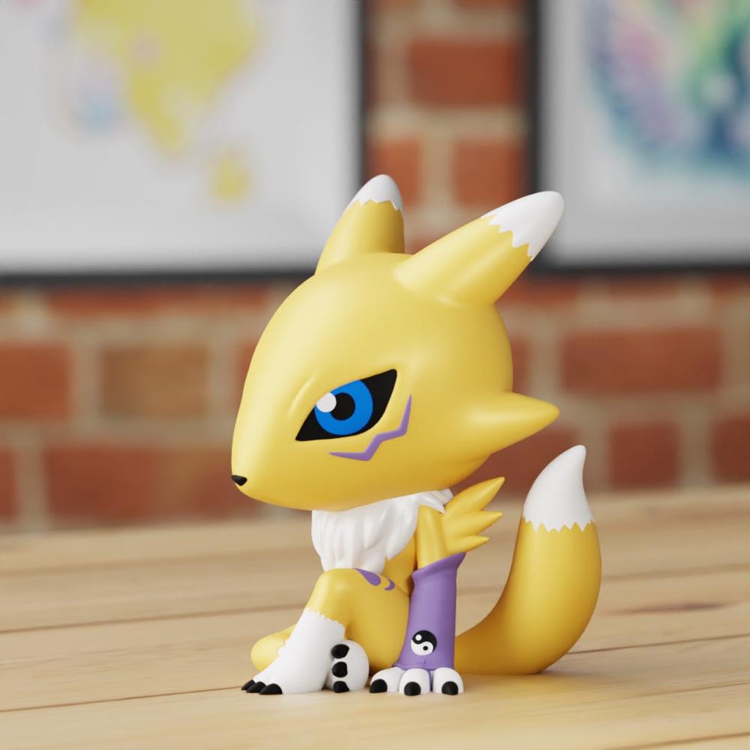 Hand Painted Renamon 3d Printed Figure Renamon Hand Made Statue Renamon ...