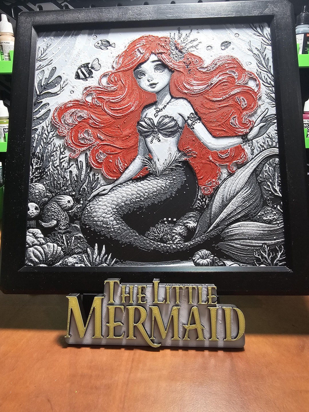 Hueforge Mermaid Princess 3d Printed Figure Hand Made Mermaid Princess ...