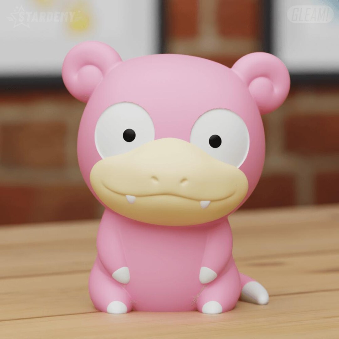 Hand Painted Slowpoke 3d Printed Figure Slowpoke Hand Made Statue ...