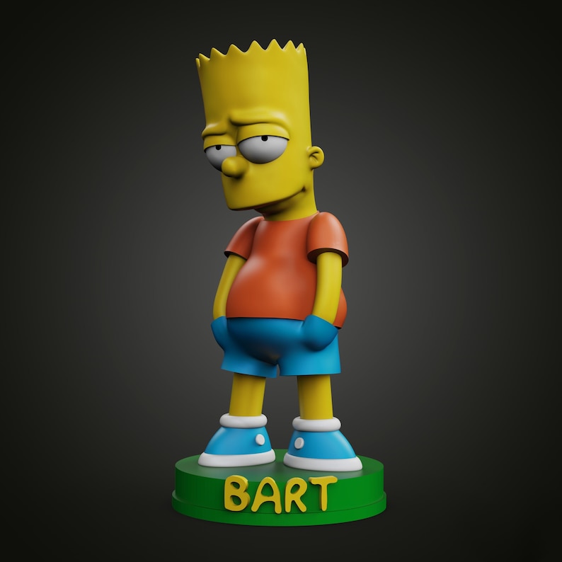 Hand Painted Bort 3d Printed Fanart Figure Bort Hand Made Statue Bart ...