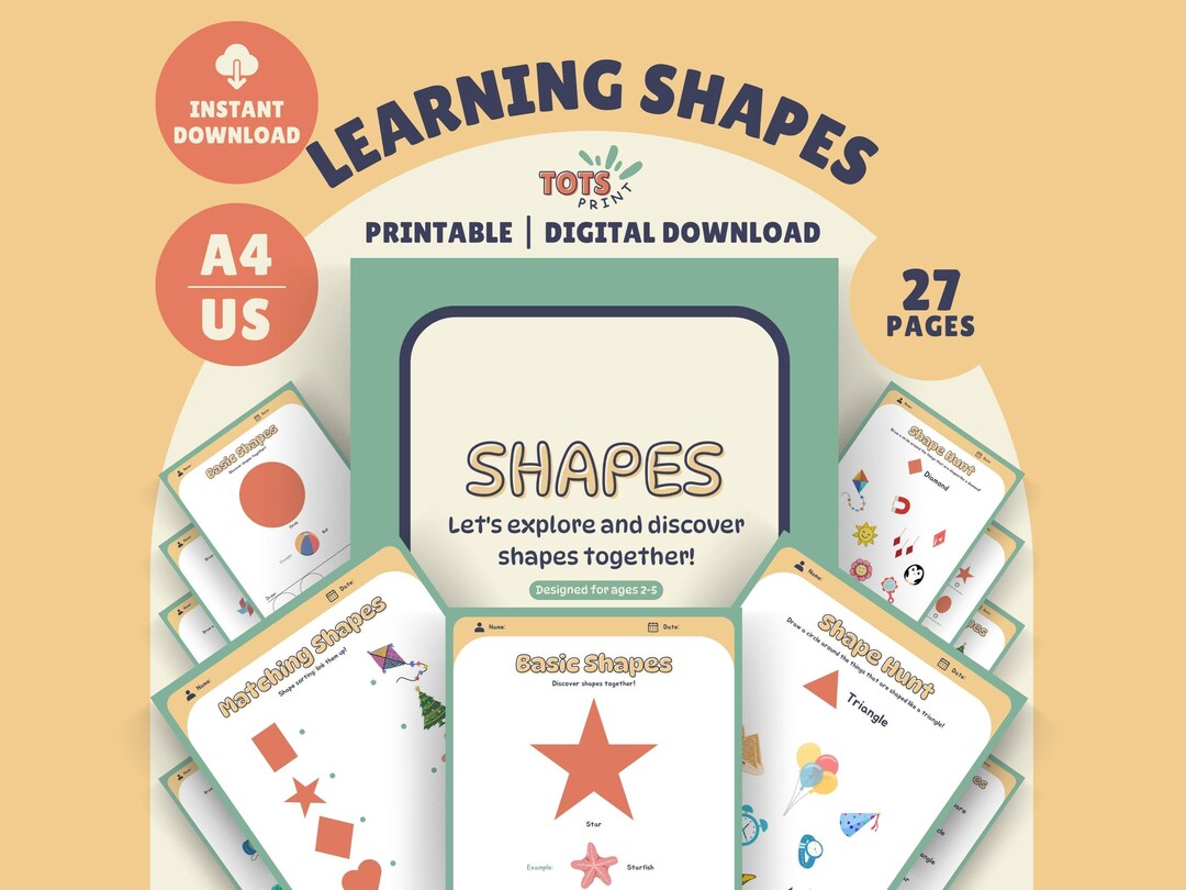 Learning Shapes | Kids Printable | Shape Activity Worksheets | Shape ...