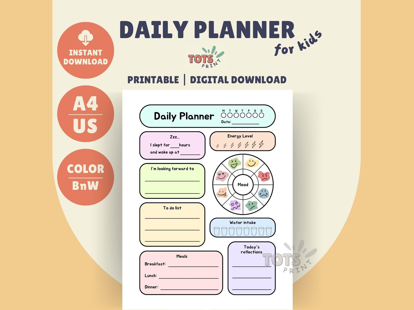 Daily Planner for Kids | Printable | Daily Schedule | Daily Routine ...