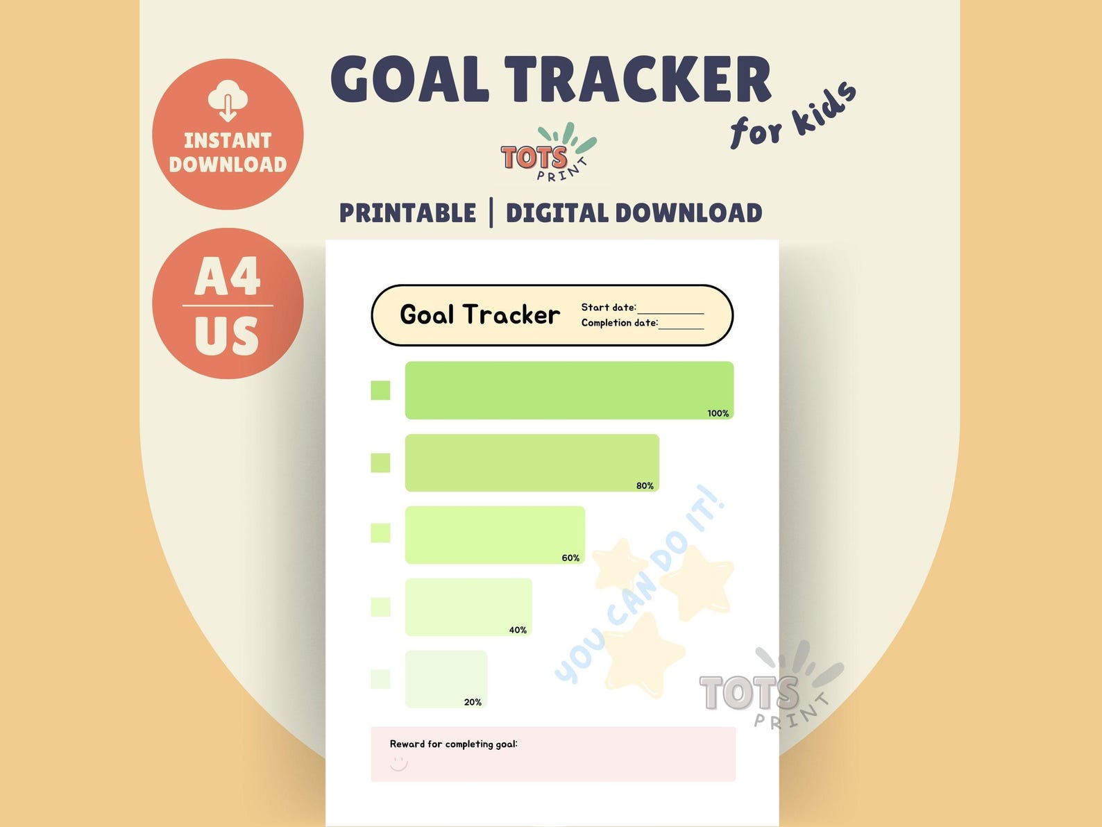 Kids Goal Tracker Printable: Activity Sheet (digital Download) - Etsy