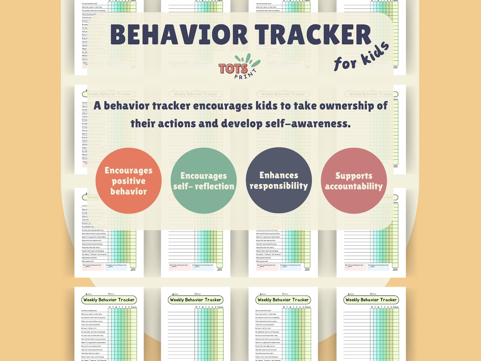 Weekly Behavior Tracker | Kids Printable | Activity Sheet | Child ...