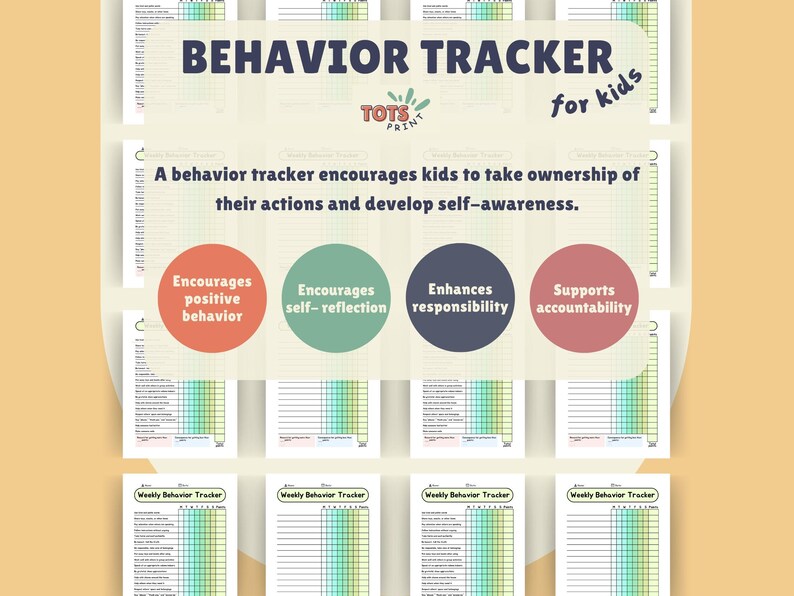 Weekly Behavior Tracker | Kids Printable | Activity Sheet | Child ...