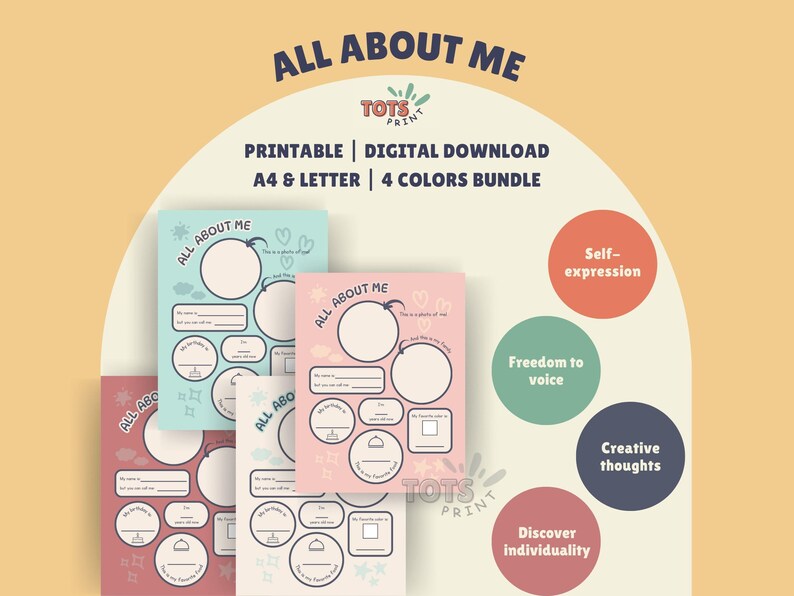 All About Me 01 Kids Printable Activity Sheet Child Development ...