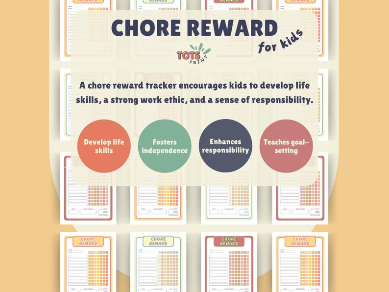 Kids Chore Reward Chart: Customizable Printable Planner (digital ...