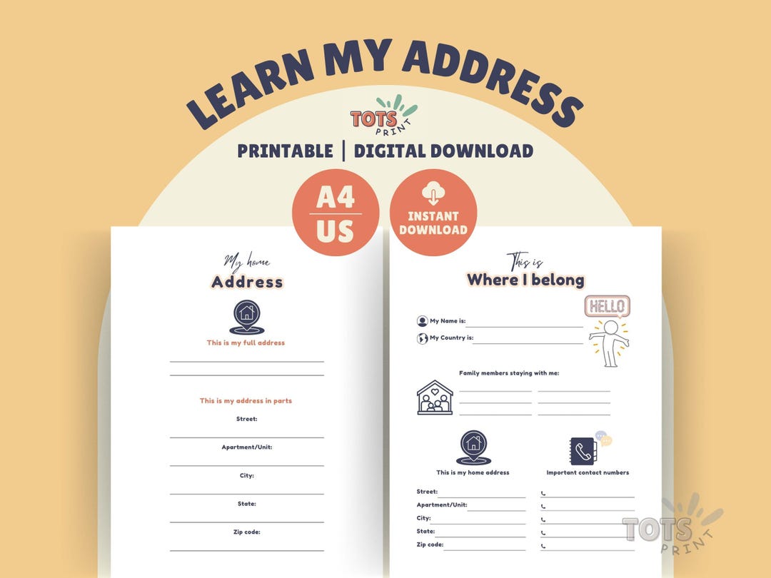 Learn My Address | Kids Printable | Address Learning for Kids | Life ...