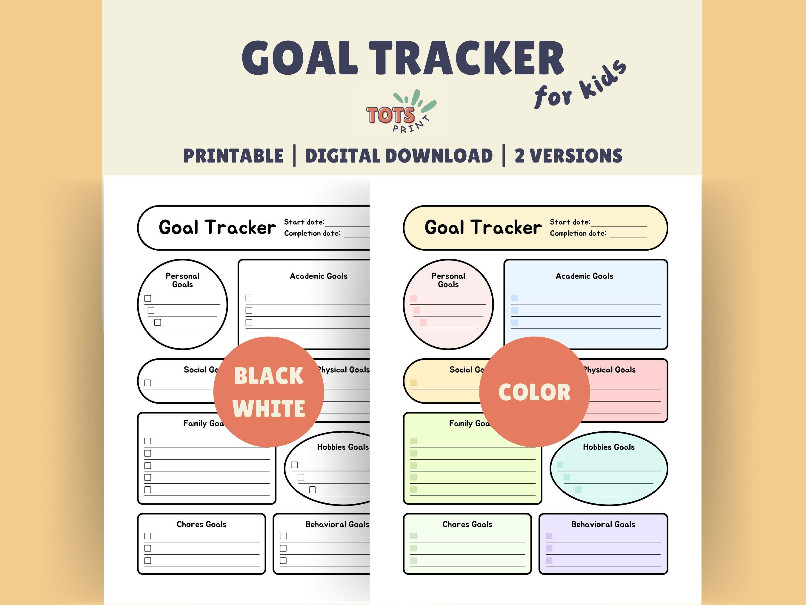 Kids Goal Tracker Printable: Activity Sheet (digital Download) - Etsy