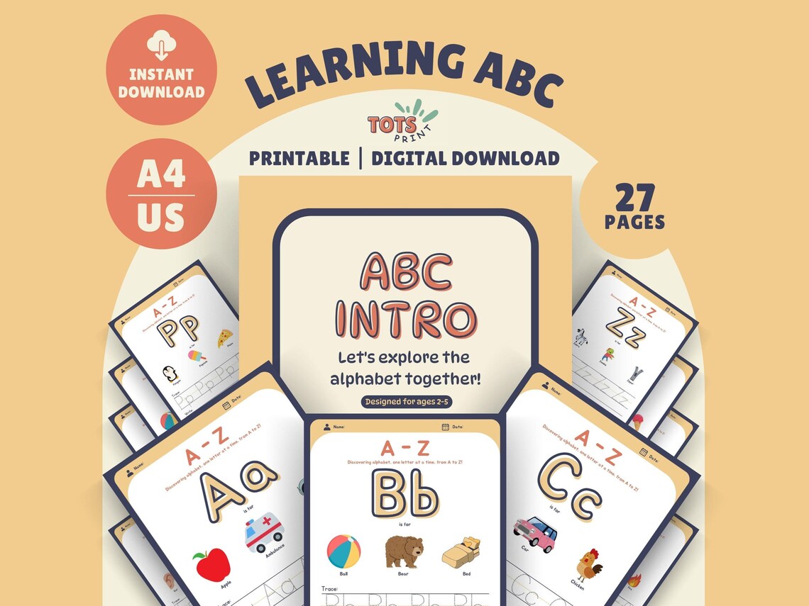 Learning Abcs | Kids Printable | Alphabet Activity Worksheet | ABC ...