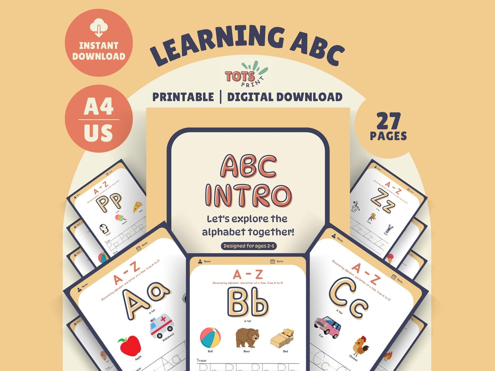 Learning Abcs | Kids Printable | Alphabet Activity Worksheet | ABC ...