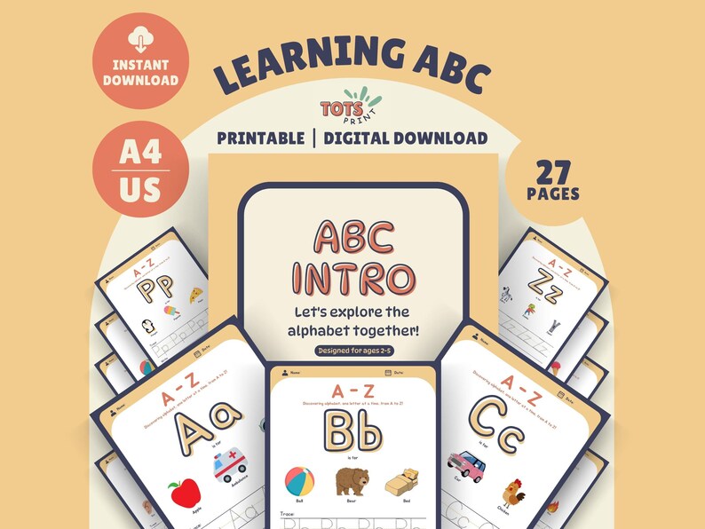 Learning Abcs | Kids Printable | Alphabet Activity Worksheet | ABC ...