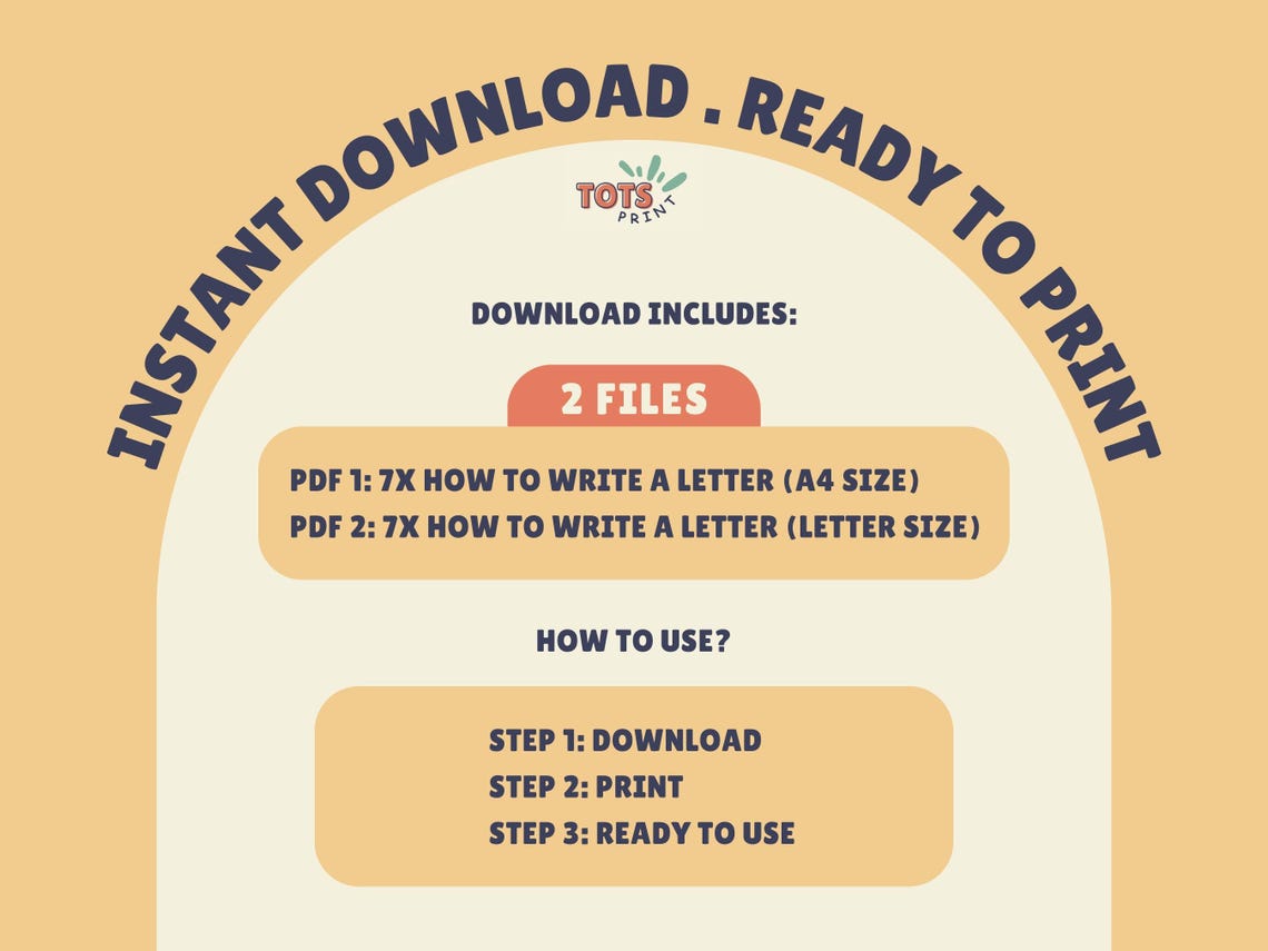 Letter Writing Guide for Kids: Printable Worksheets (digital Download ...