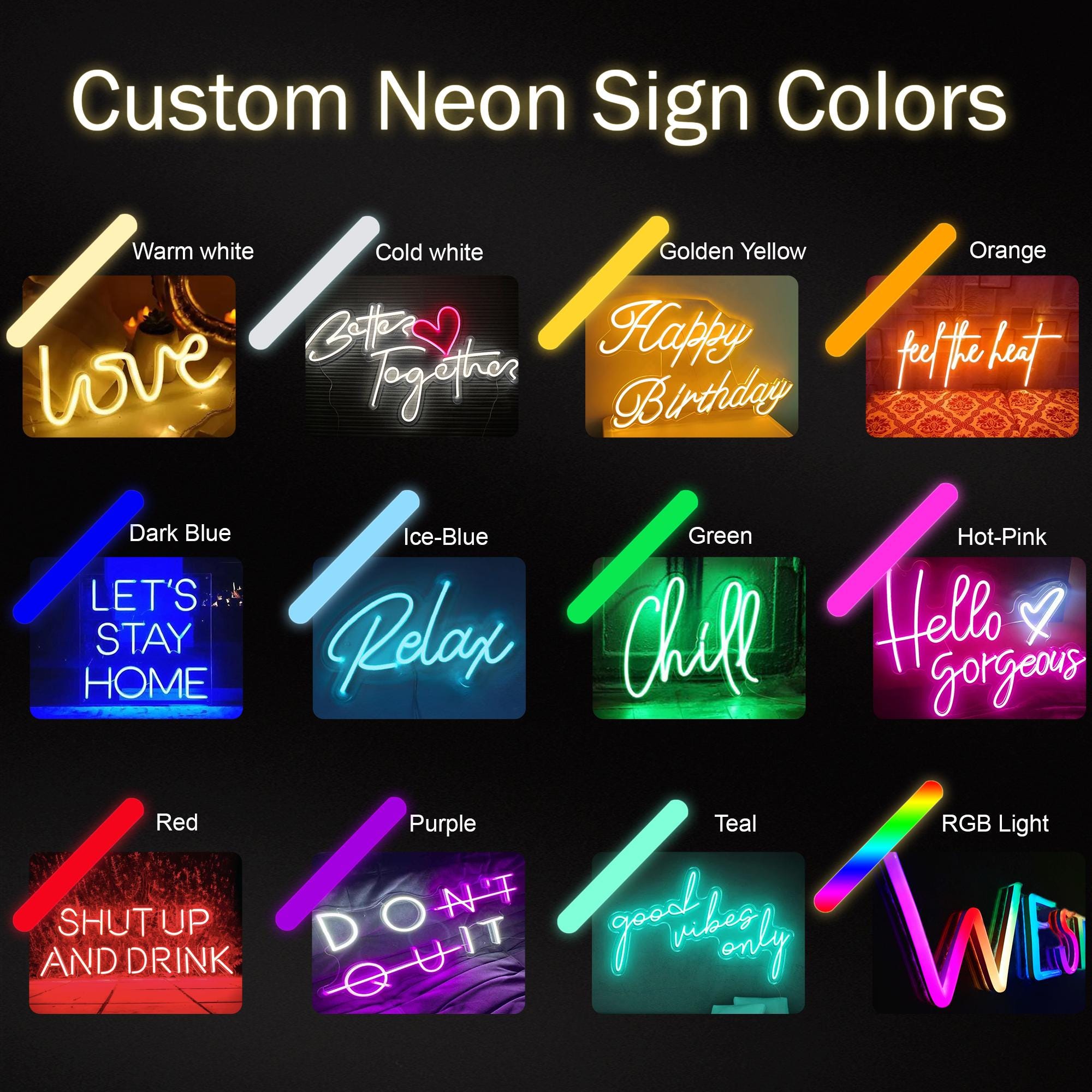 Custom Neon LED Sign, Custom Neon Sign, Neon Aesthetic Sign, Light up ...