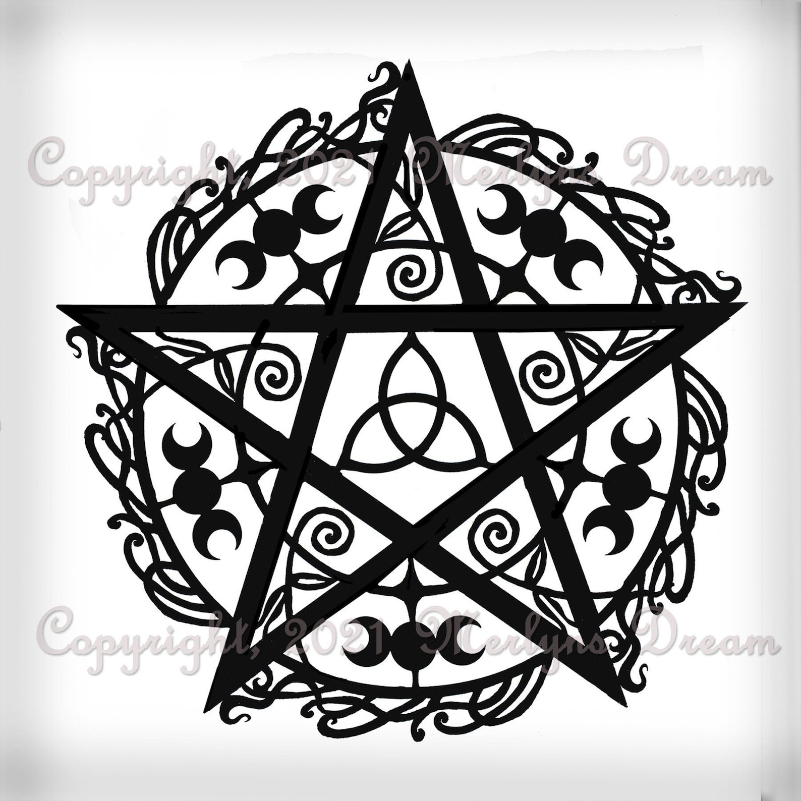 Pagan SVG PNG Pentagram Wiccan Wicca Pentacle File Download Decorative ...