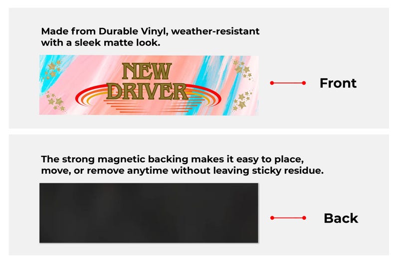 New Driver Magnet: Student Driver Car Safety Bumper Sticker - Etsy