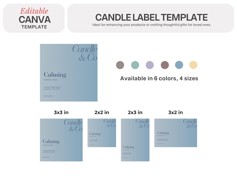 Editable Candle Label Bundle, Custom Candle Labels, Canva Label ...