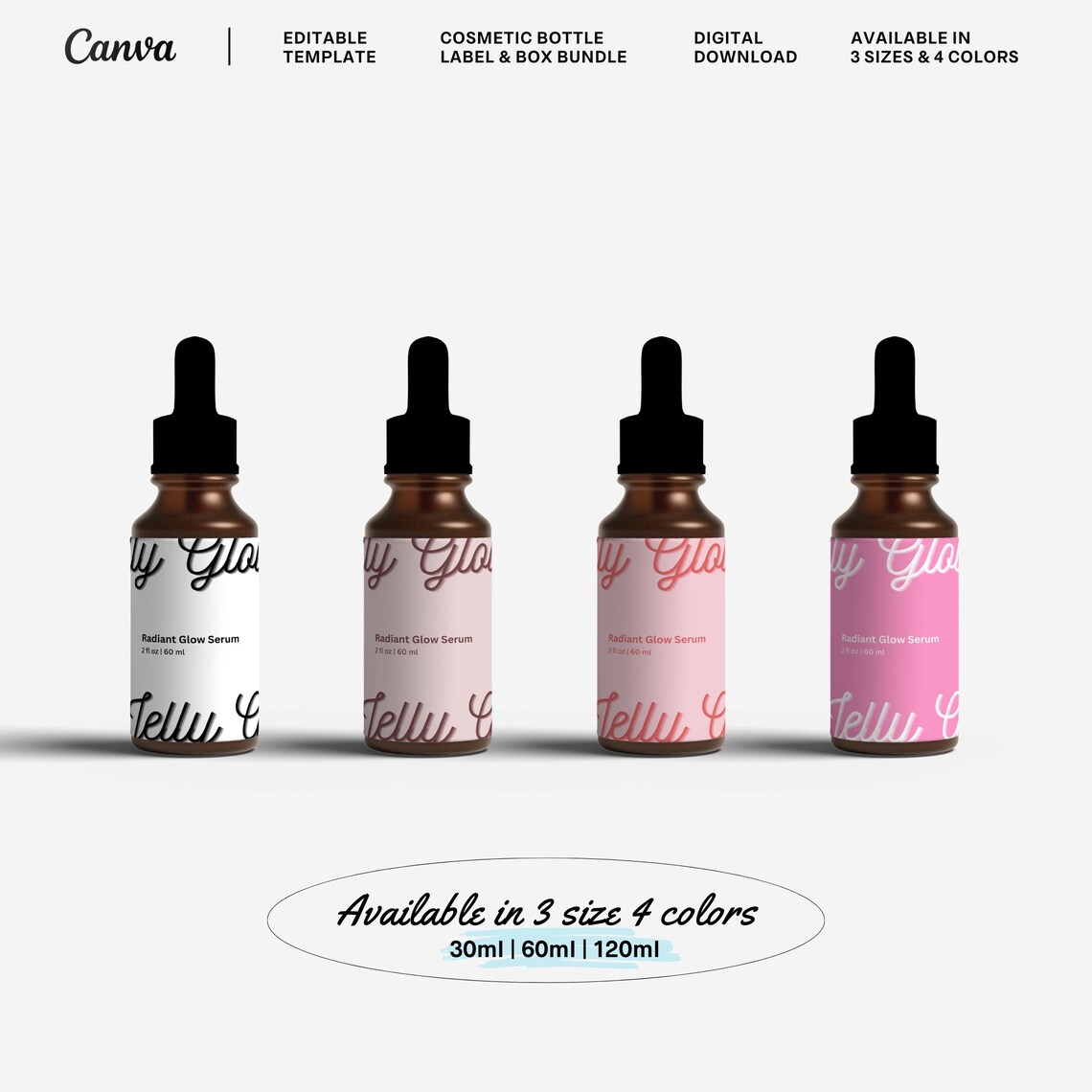 Essential Oil Bottle Label Template, Dropper Bottle Box Template, DIY ...