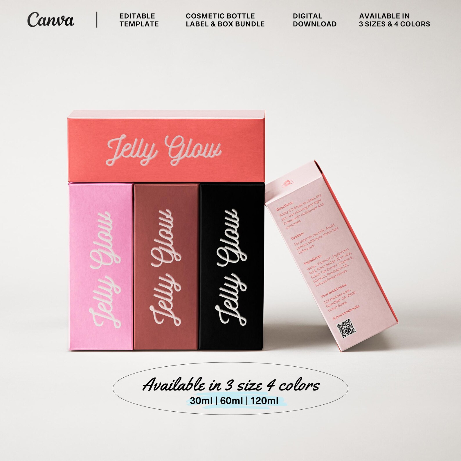 Essential Oil Bottle Label Template, Dropper Bottle Box Template, DIY ...