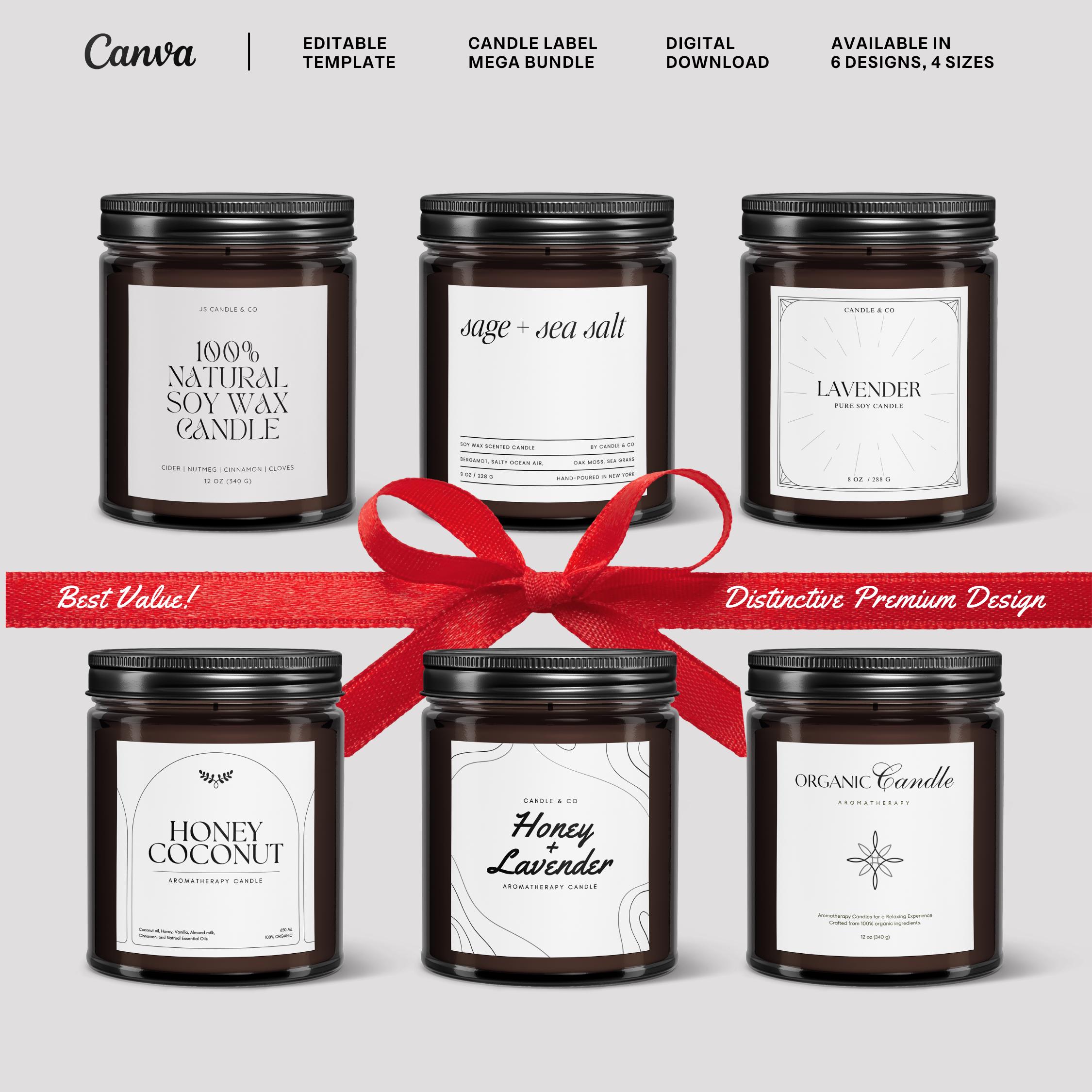 CANVA Candle Label Template | Minimal Candle Label Bundle | Candle ...