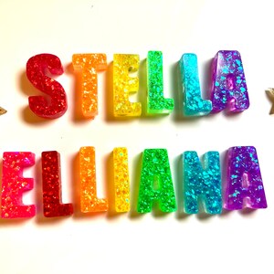 Personalized NAME Resin Letter Magnets -customizable Glitter Letters ...
