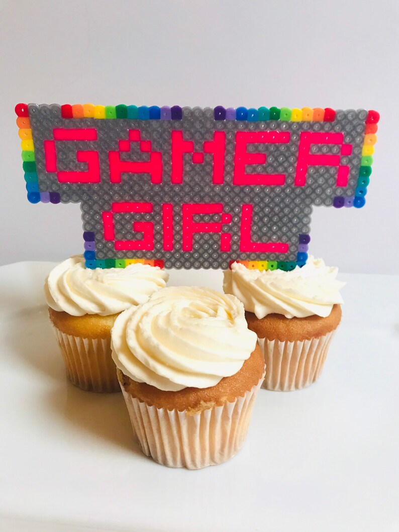 Gamer Girl Happy Birthday Cake Topper cupcake Topper gamer - Etsy