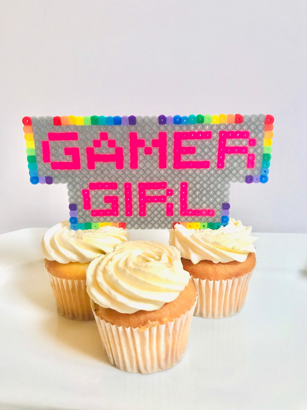 Gamer Girl Happy Birthday Cake Topper -cupcake Topper -gamer Party ...