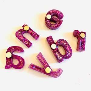 Personalized NAME Resin Letter Magnets / Customizable Lowercase Letters ...