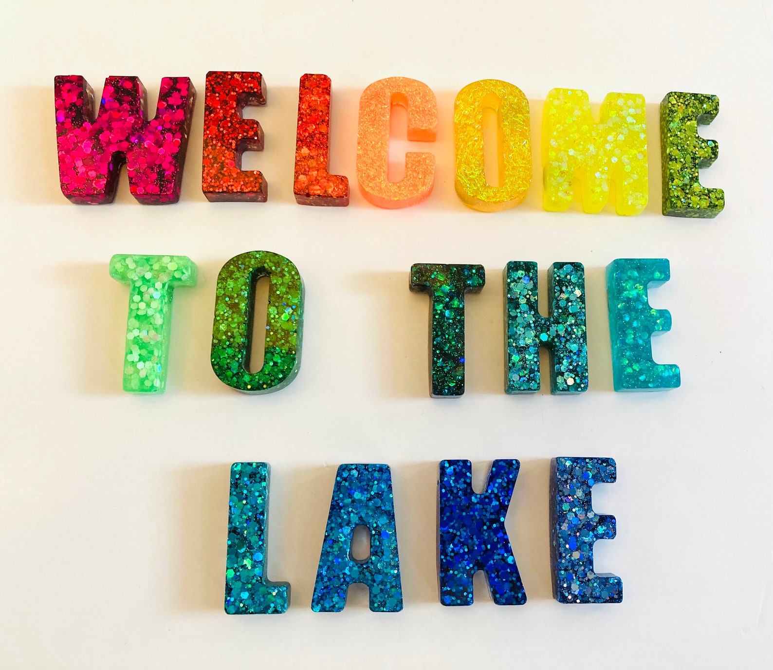 Personalized NAME Resin Letter Magnets customizable Glitter - Etsy
