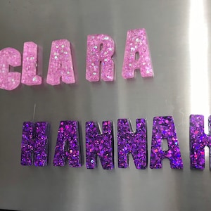 Personalized NAME Resin Letter Magnets -customizable Glitter Letters ...