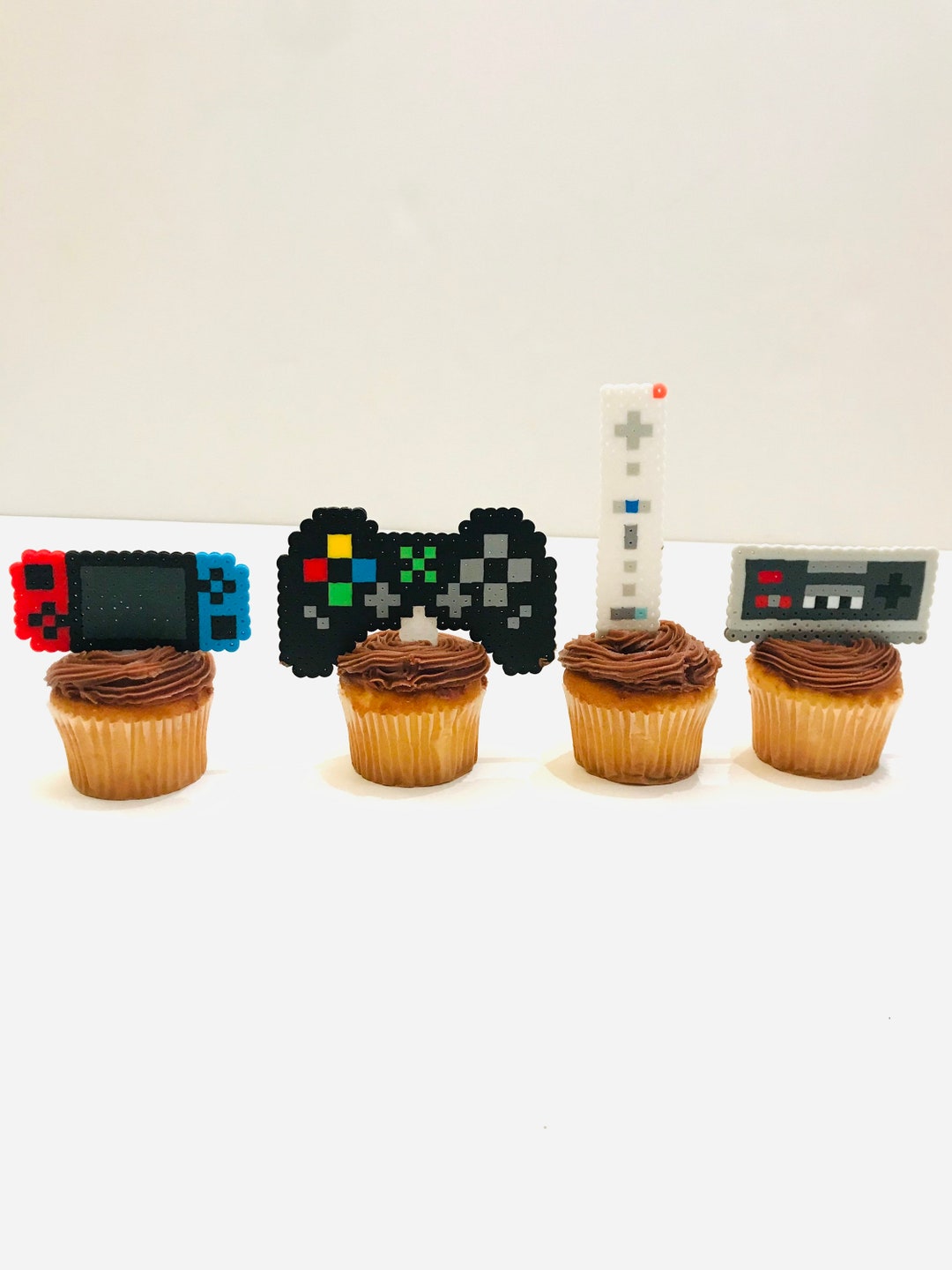 Gamer Party Cake Toppers: Handmade Perler Bead Video Game Controller ...