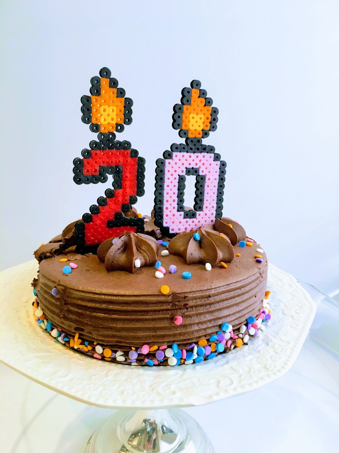 Reusable 8 Bit Pixel Art Birthday Cake Topper Candles - Etsy