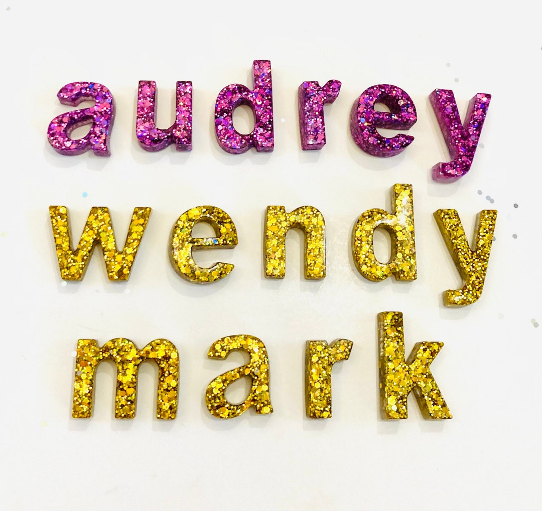 Personalized NAME Resin Letter Magnets / Customizable Lowercase Letters ...