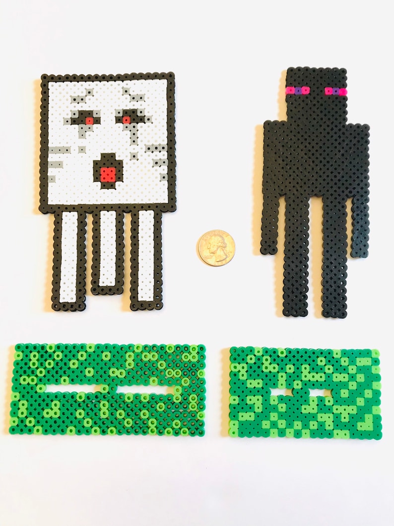 Perler Minecraft Cake Toppers, Ghast & Enderman Figures - Etsy