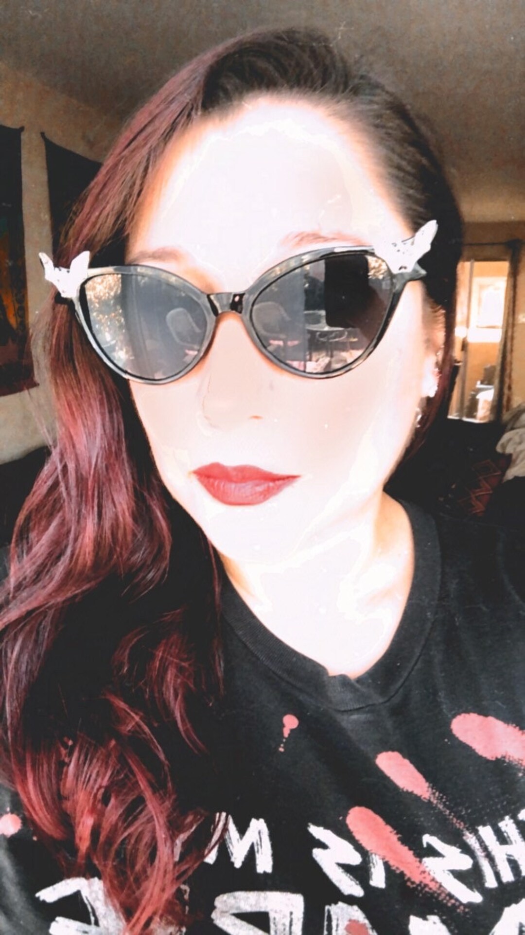 Black Retro Cat Eye Sun Glasses Vampy and Batty Sunnies Goth Eyewear ...