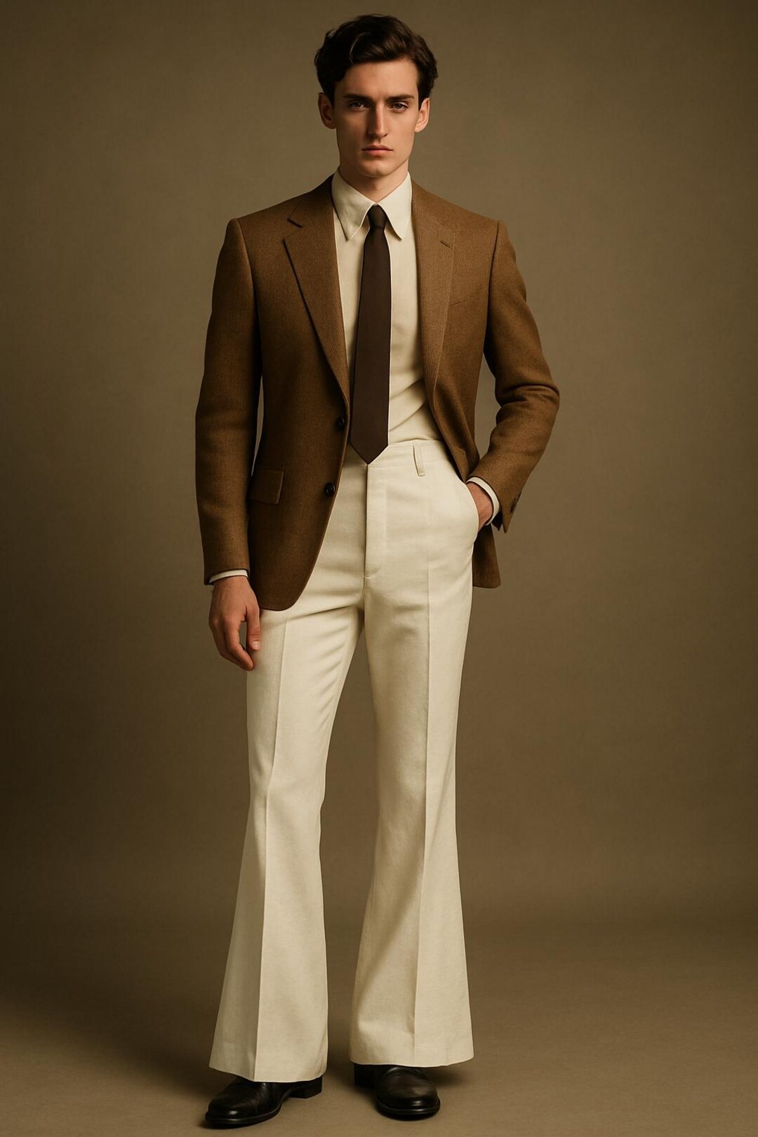 Men's Flared Formal Trousers: Tailored Retro-inspired Dress Pants - Etsy