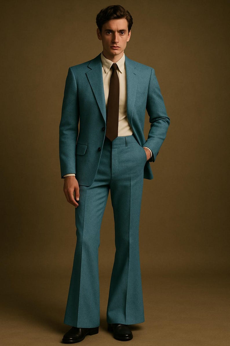 Men's Flared Formal Trousers: Tailored Retro-inspired Dress Pants - Etsy