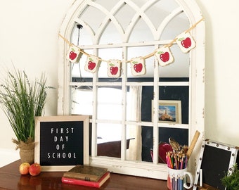 Back to School Apple Banner - Etsy