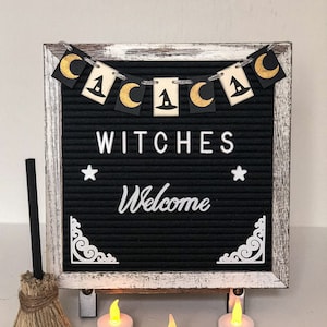 Mini Witch Banner- Halloween Banner Garland Tiered Tray Letter Board ...