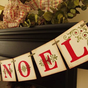 Christmas Decorations JOYEUX NOEL Painted Banner Garland Sign - Etsy