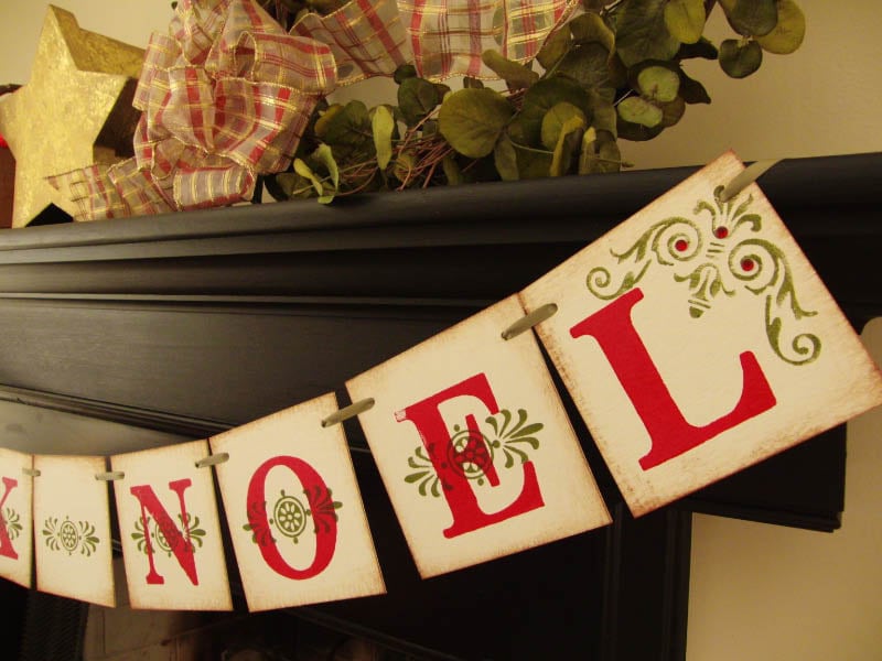 Christmas Decorations JOYEUX NOEL Painted Banner Garland Sign - Etsy