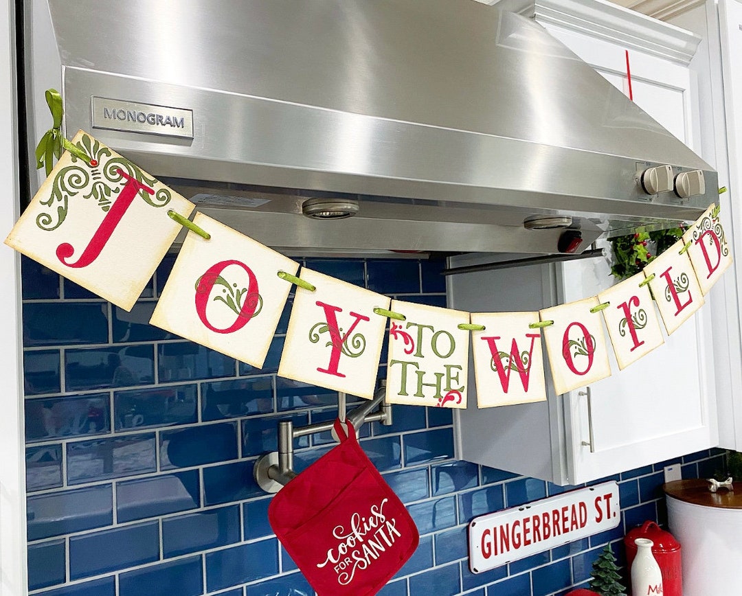 Christmas Banner JOY to the WORLD Garland Decoration - Etsy
