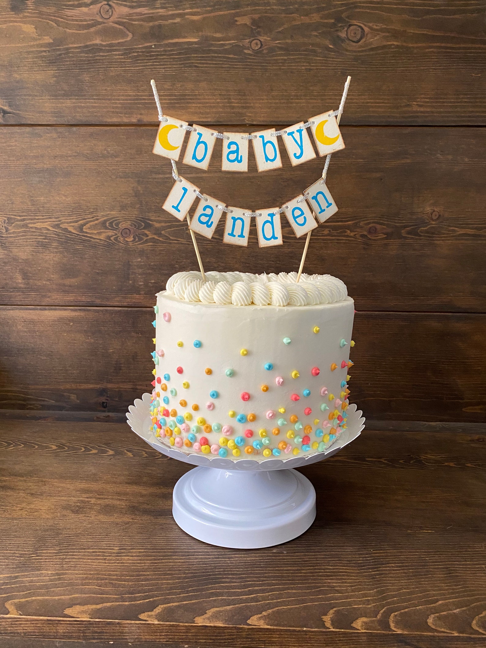 Mini Cake topper banner Custom Name | Etsy