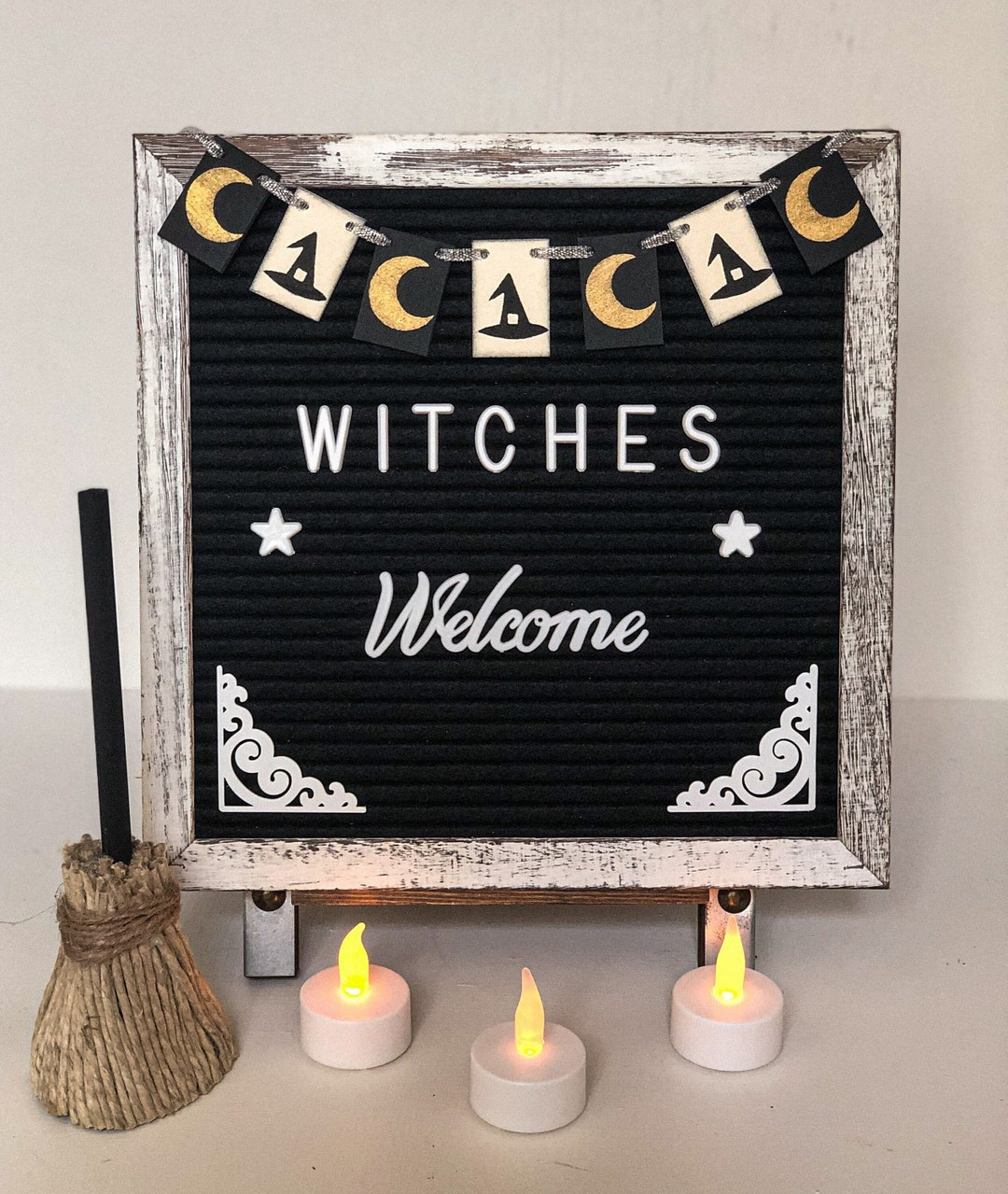 Mini Witch Banner- Halloween Banner Garland Tiered Tray Letter Board ...