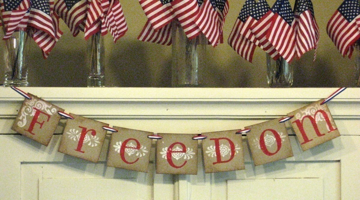 4th of July Decoration FREEDOM Banner - Etsy