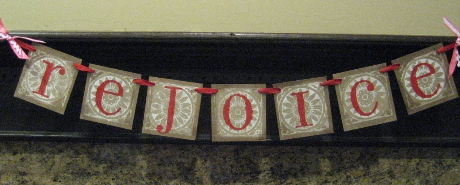Christmas Decoration REJOICE Holiday Garland Banner Sign - Etsy