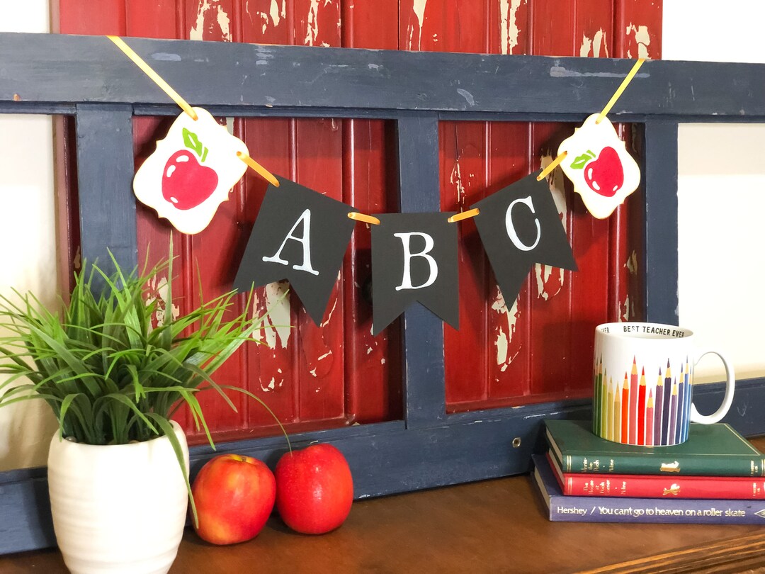 ABC Apple Banner, Back to School Banner, Teacher Gift Classroom ...