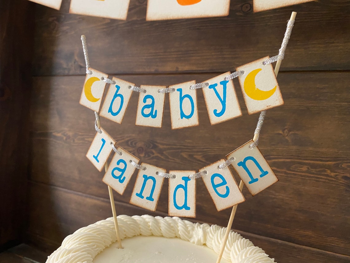 Mini Cake topper banner Custom Name | Etsy
