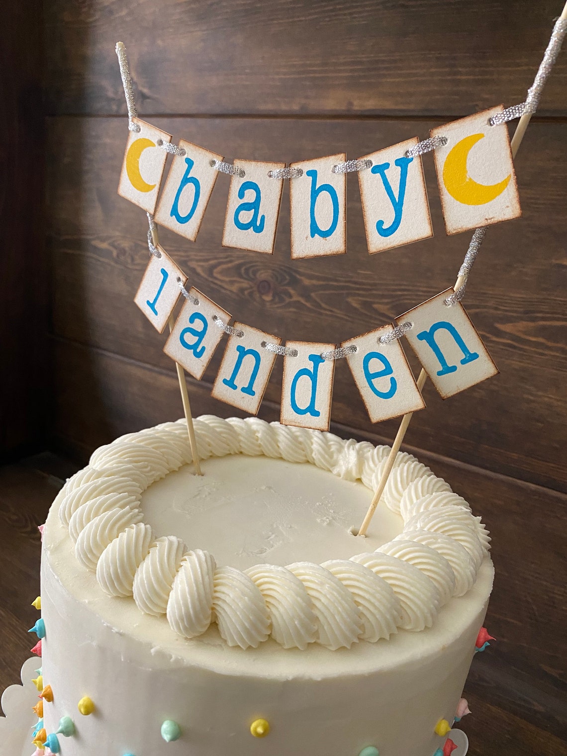 Mini Cake topper banner Custom Name | Etsy